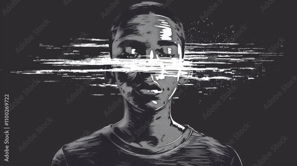 Abstract character rendered in detailed of cartoon line style express ...