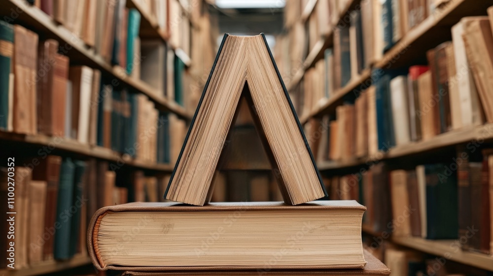 law restriction policy concept. A stack of books forms a triangular ...