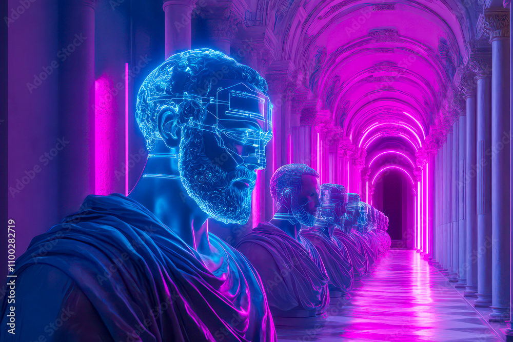 A modern reinterpretation of Raphael's School of Athens, where ...