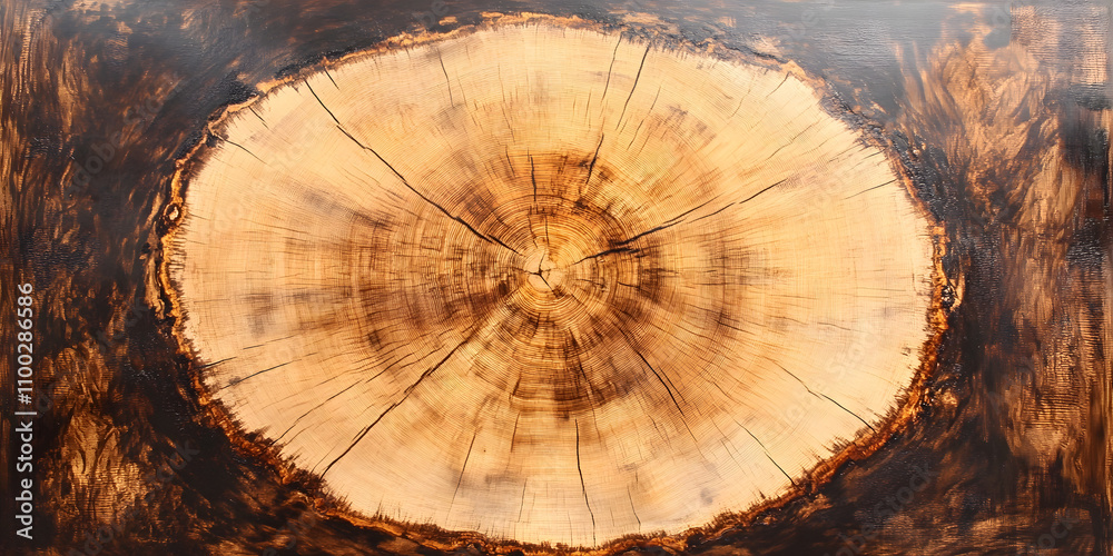 Tree Ring Slice Pattern, Organic Growth Rings, Timber Cross Section ...