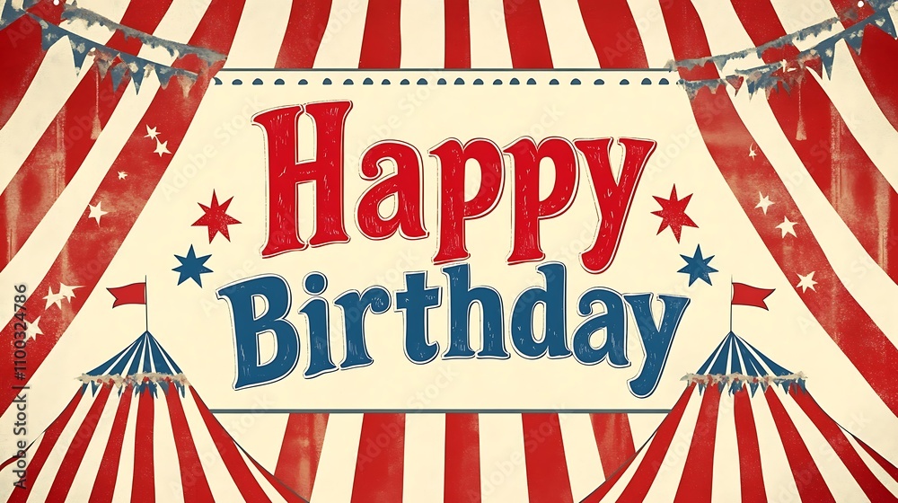 Vintage circus-themed birthday with bright red and white stripes, big ...