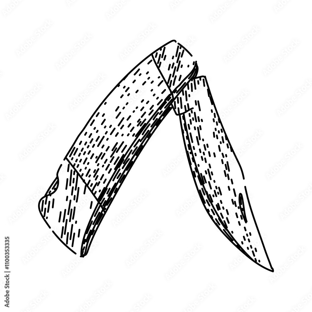 folding pocket knife hand drawn. utility edc, tactical multi, sharp ...