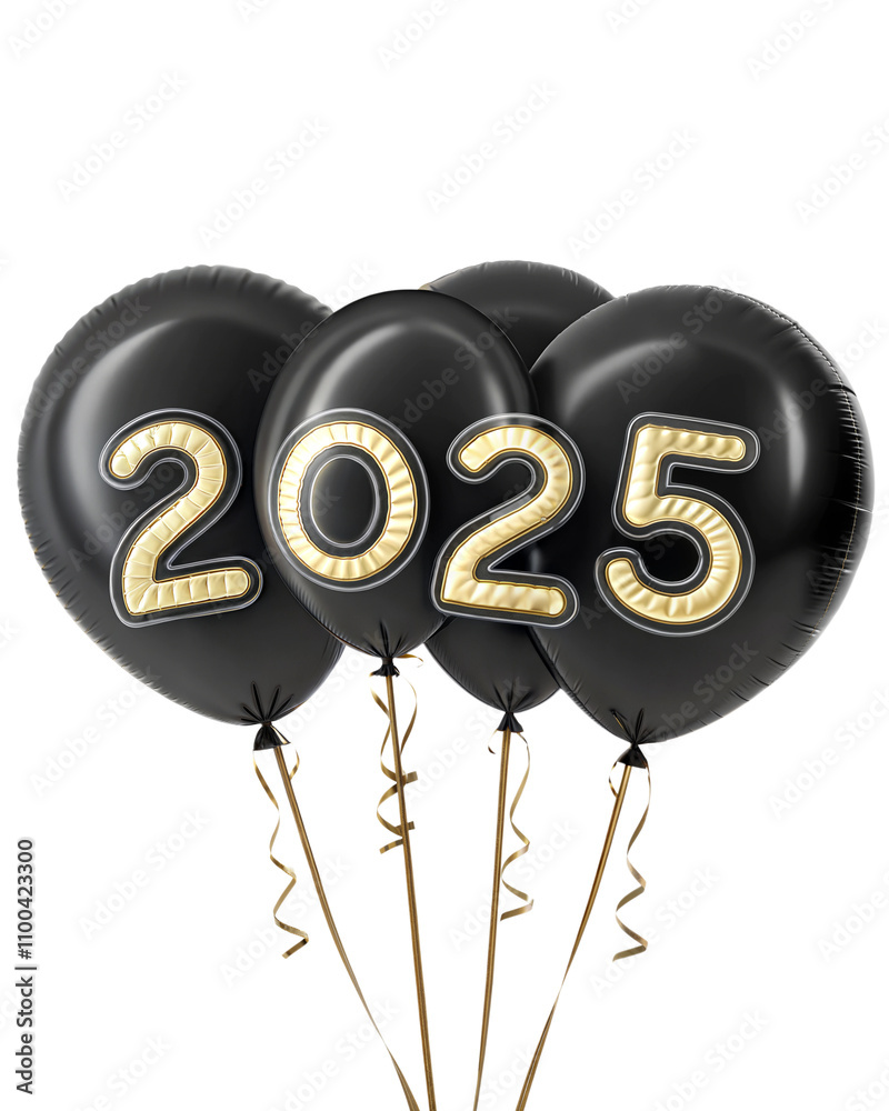 Celebrate the arrival of 2025 with elegant black balloons featuring ...