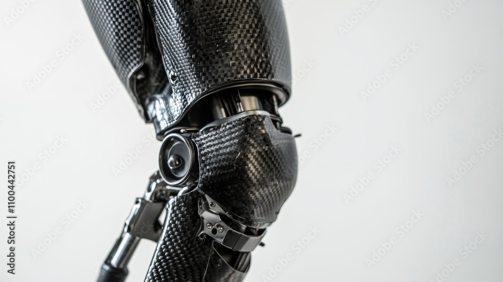 Advanced prosthetic leg with carbon fiber components, showcasing a ...