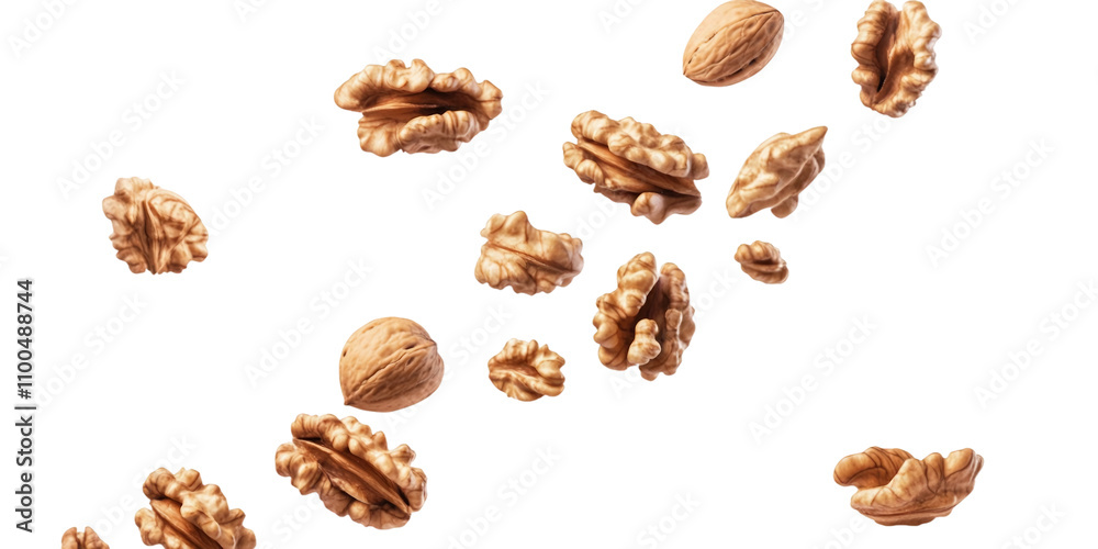 Falling walnuts in the air isolated on a transparent background, PNG ...