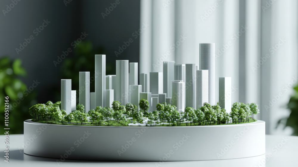 Mocap of conceptual eco-friendly urban design models displayed on a ...