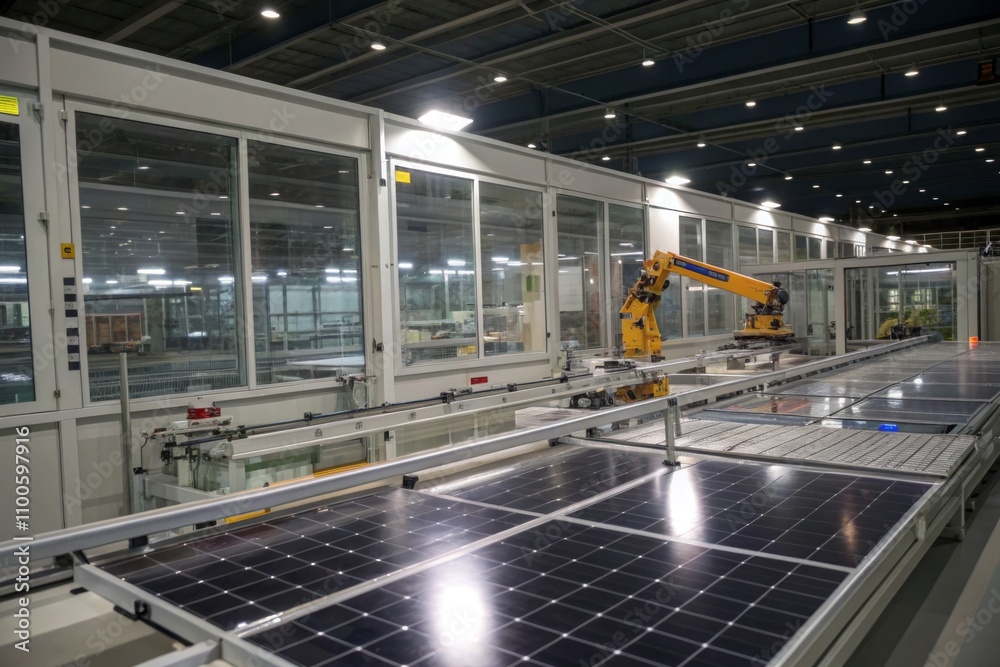 Advanced solar panel manufacturing process utilizing robotic technology ...