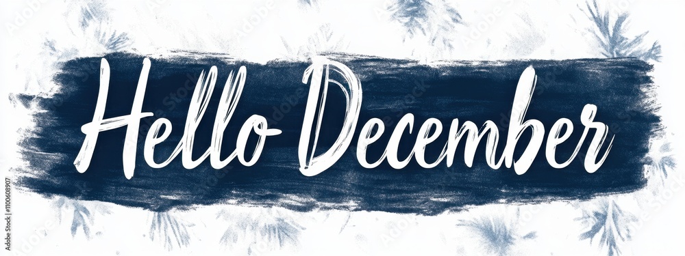 "Hello December" in a handwritten cursive font, isolated on a white ...
