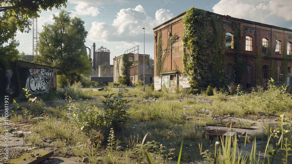 Overgrown Brownfield with Wild Weeds: A neglected brownfield site ...