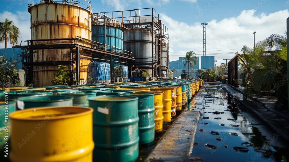 Waste Oil Collection Center Preparing Used Cooking Oil for Disposal and ...