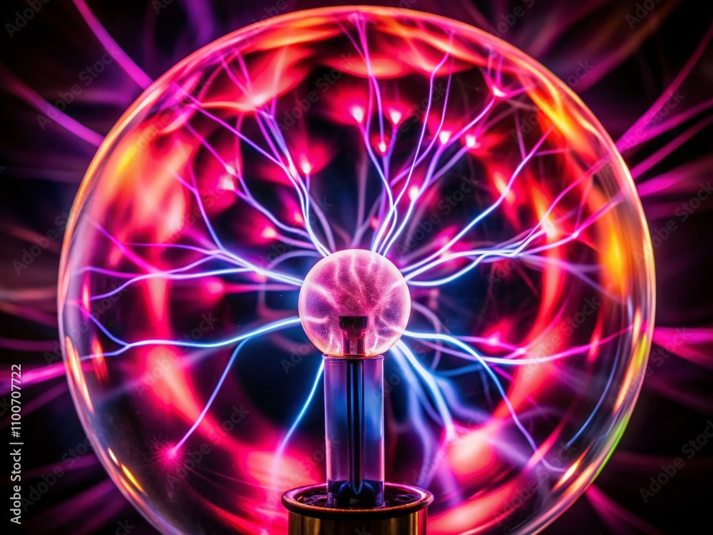 Mesmerizing Macro Photography of a Plasma Lamp Emitting Vibrant Pink ...