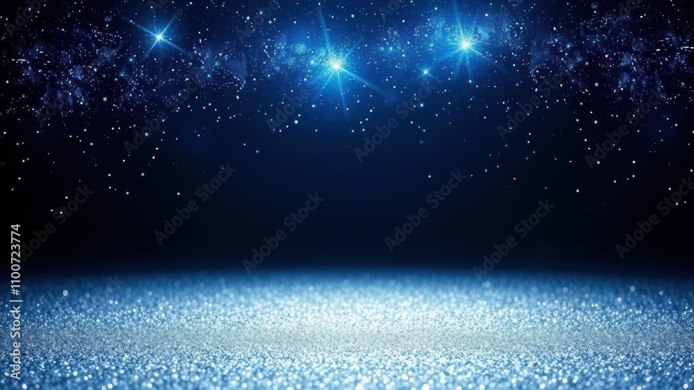 Abstract silver glitter background resembling a starlit night sky ...