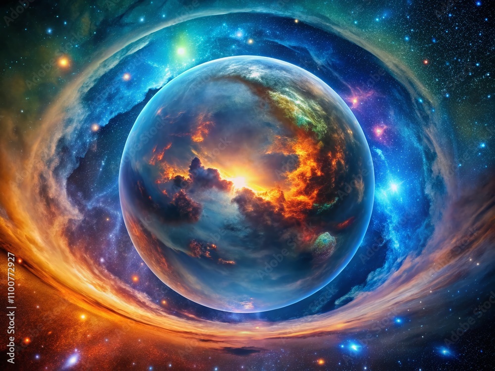 Stunning Degree Equirectangular Projection of a Nebula and Stars in a ...