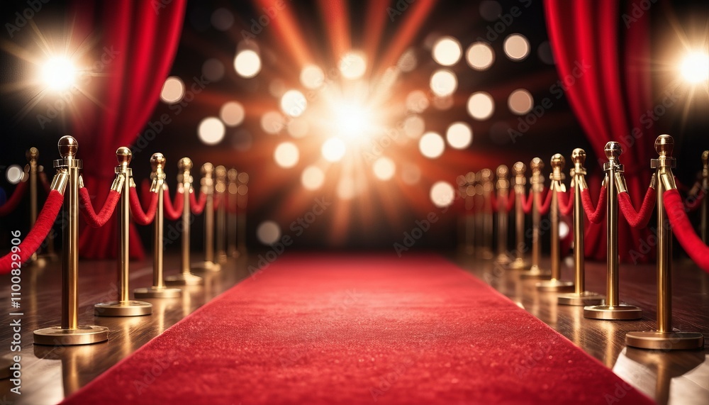 Red carpet stage with spotlight, theater setting Stock Photo | Adobe Stock