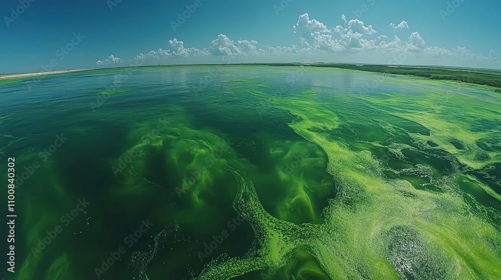 A harmful algal bloom during summer creates a red tide phenomenon ...