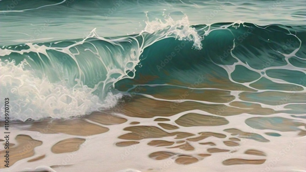 Ocean waves and sandy beach background wallpaper high quality 4k hd ...
