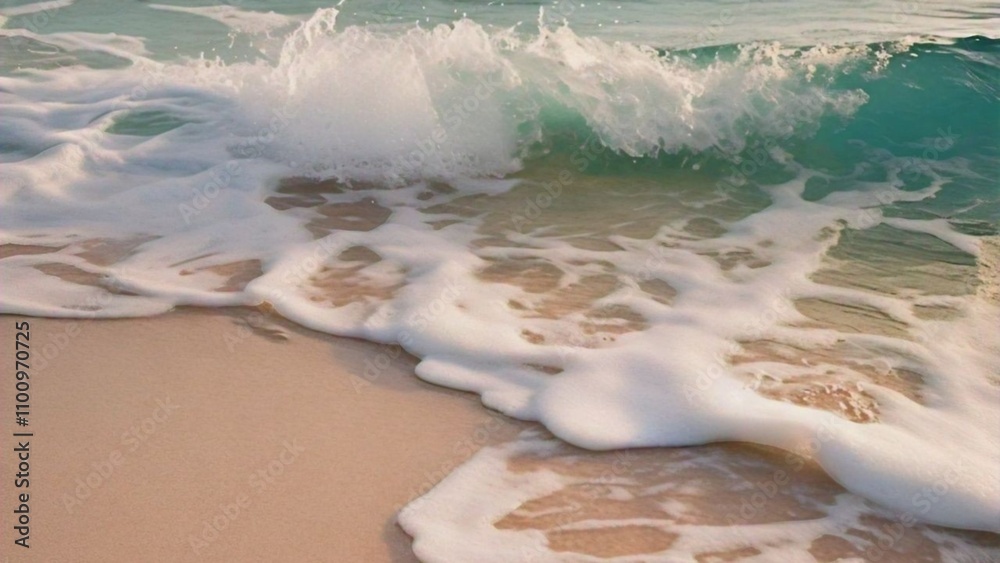 Ocean waves and sandy beach background wallpaper high quality 4k hd ...