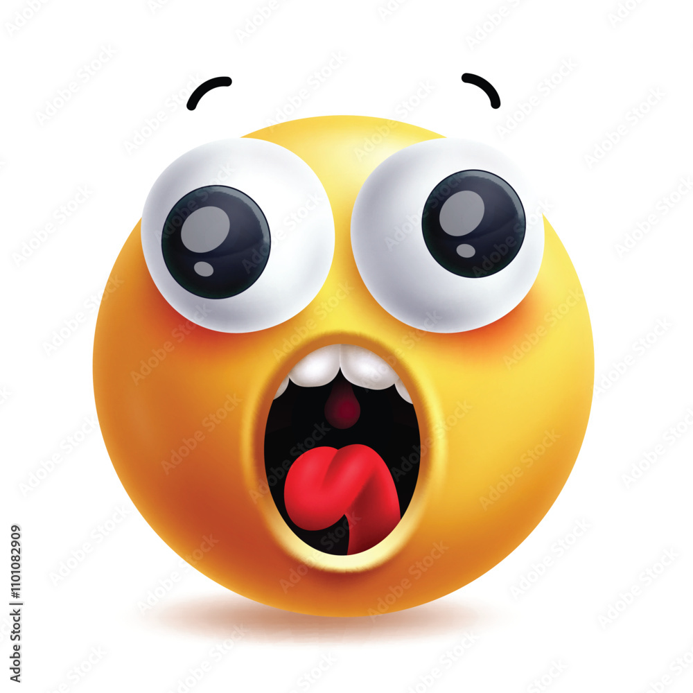 Scared face emoji clipart character. Afraid, shock, fearful and ...