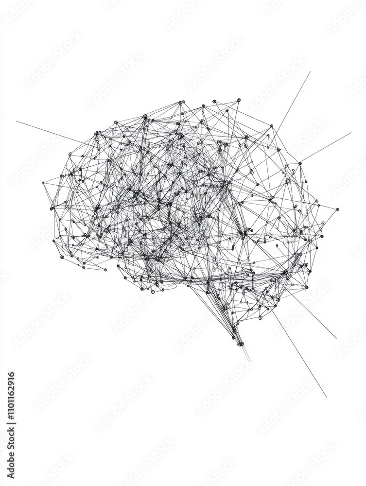 Brain neural network hand drawn outline doodle icon. Artificial ...