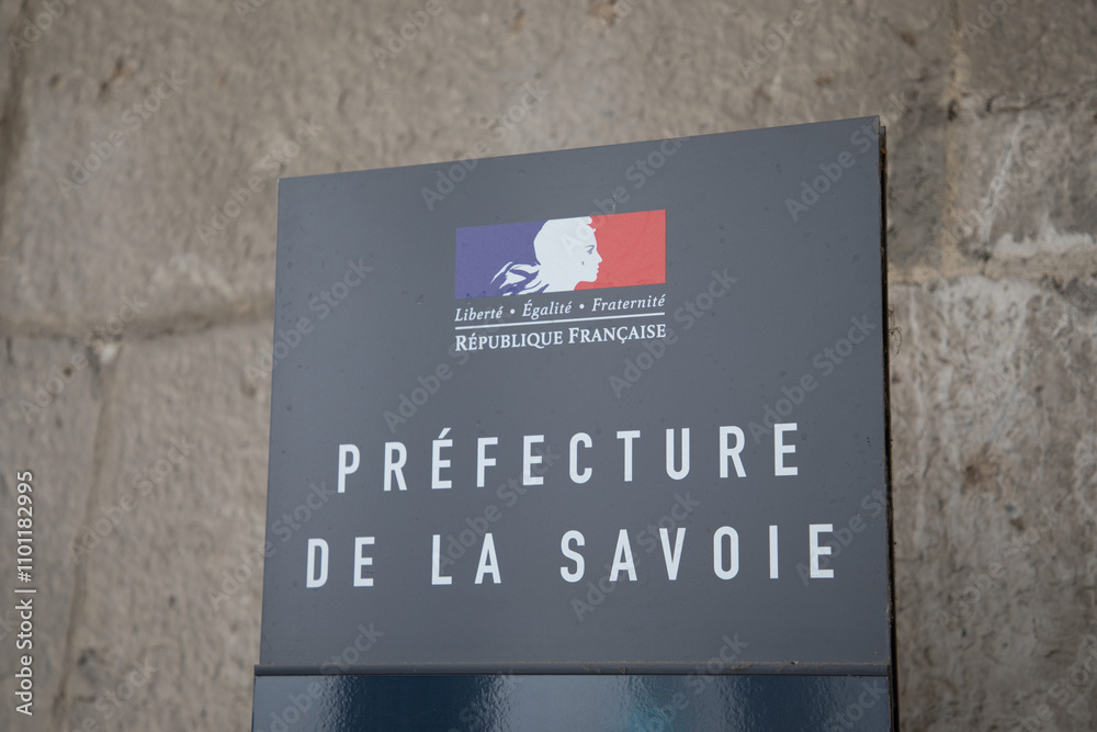 prefecture de savoie Republique Francaise sign text and brand logo ...