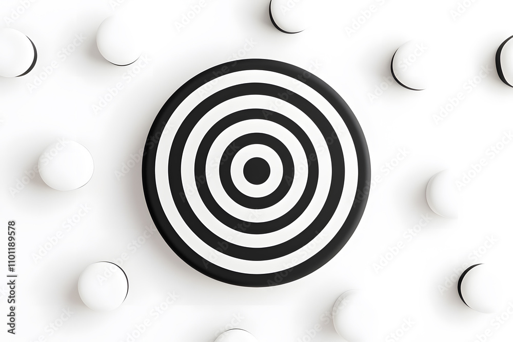 Abstract radial shapes create striking target design on blank ...