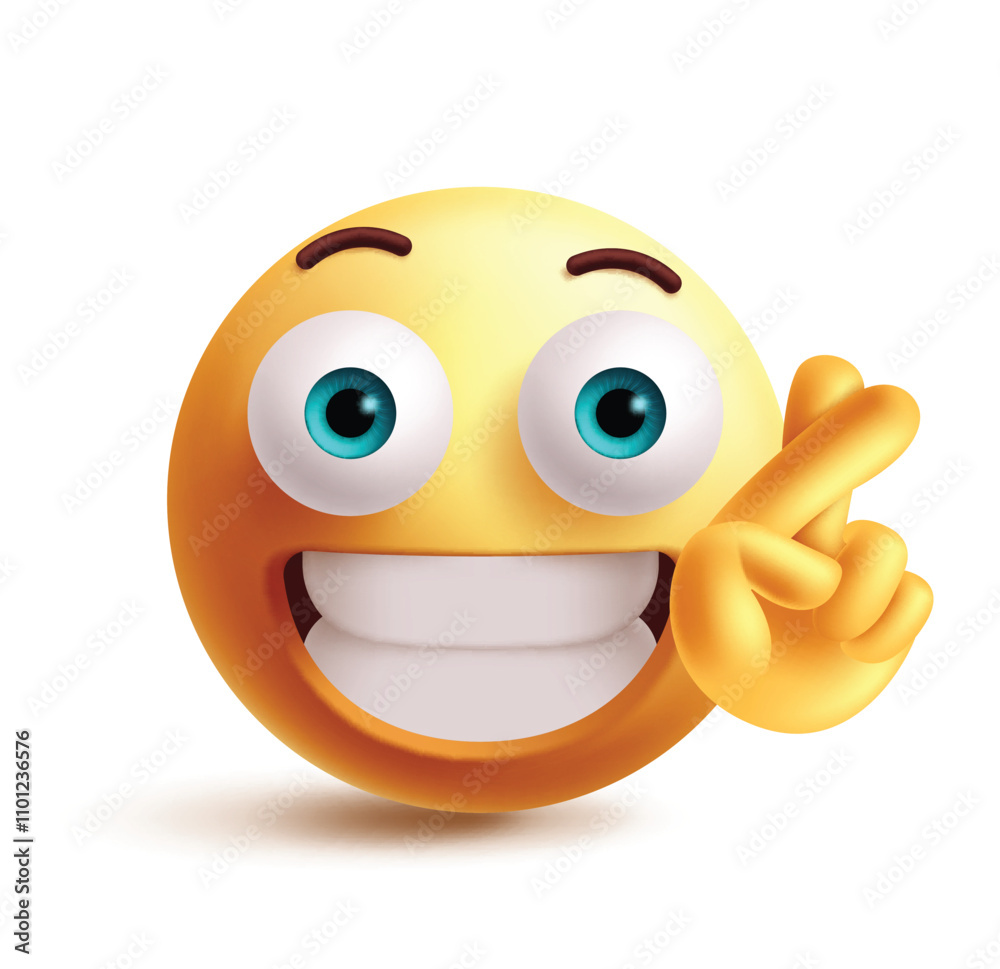 Emoji crossed finger clipart 3d character. Crossed finger emoji hand ...