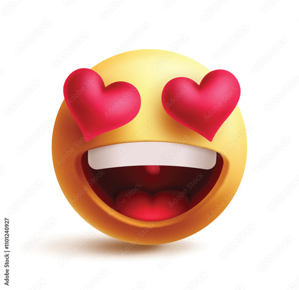 Love emoji 3d clipart character. In love emojis character with heart ...