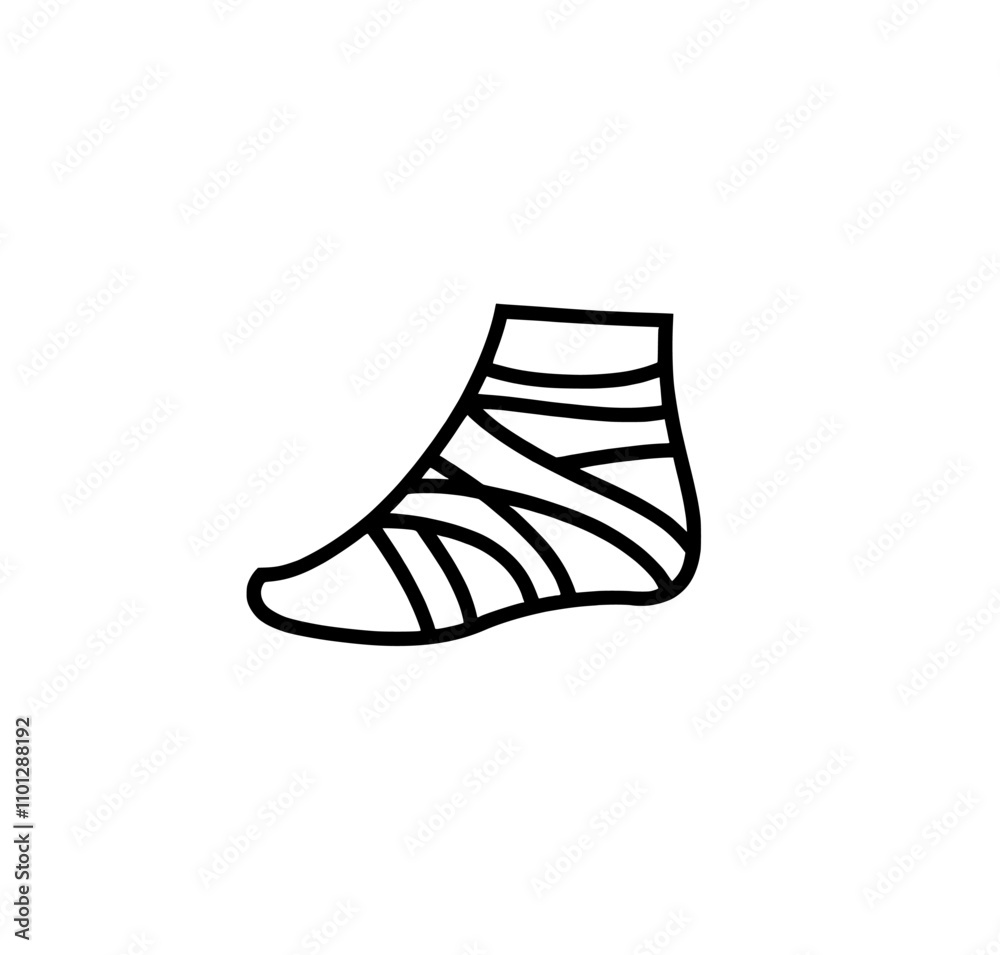 An easy, isolated contour drawing of a single sticking plaster in black ...