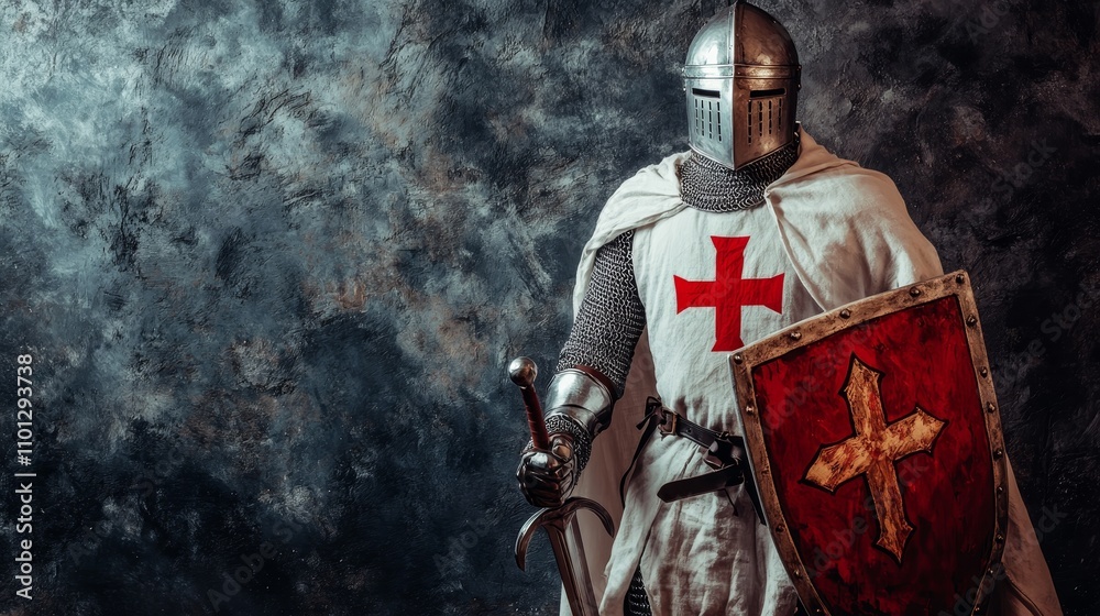 An illustration of a Knight Templar, a fierce medieval fighter clad in ...
