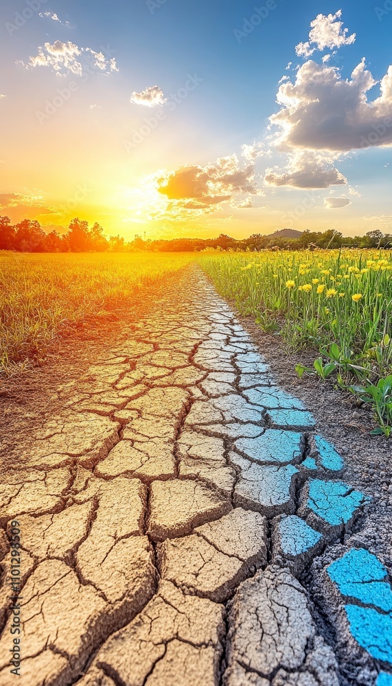 Cracked Earth Divided A Metaphor of a World Under Threat From Ozone ...