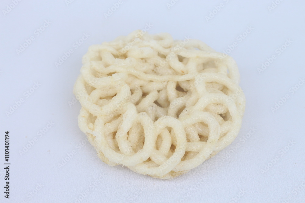 indonesian snack food known as kerupuk is made tapioca flour. kerupuk ...