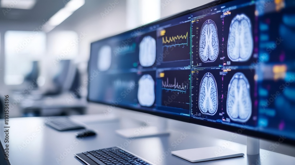 Foto de Stock Radiology AI system identifying patterns in complex ...