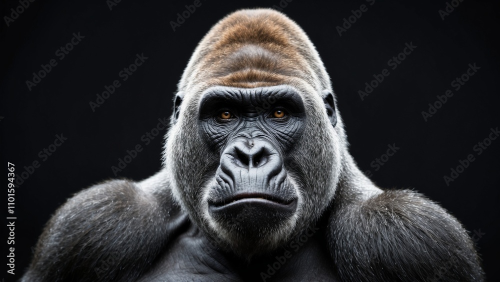 A powerful lowland gorilla, a critically endangered western lowland ...