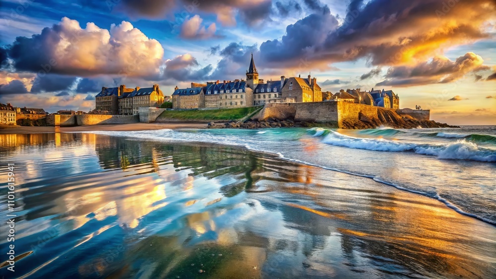Captivating Double Exposure Photography of Tidal Changes at Saint Malo ...