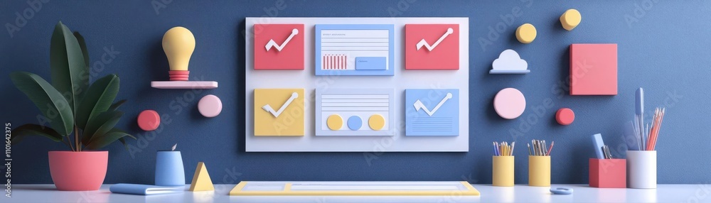 Task management board flat design front view strategic optimization ...