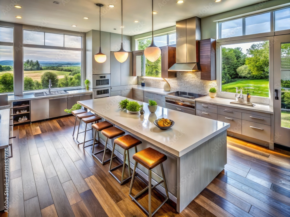 Modern Kitchen Aerial Photography: Island Table Design Ideas, Luxury ...