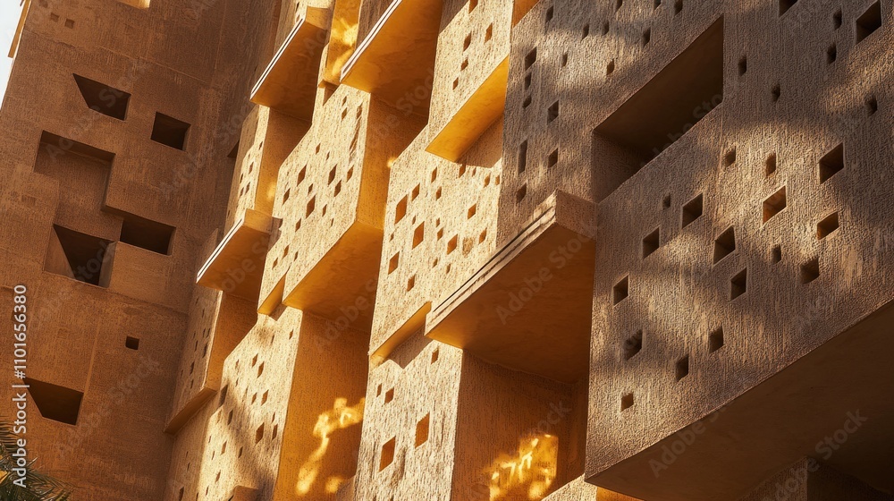 Foto de Stock The intricate mud-brick facades of Diriyah in Riyadh ...