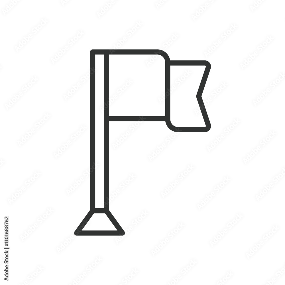 Flag, icon in line design. Flag, banner, symbol, emblem, pennant ...