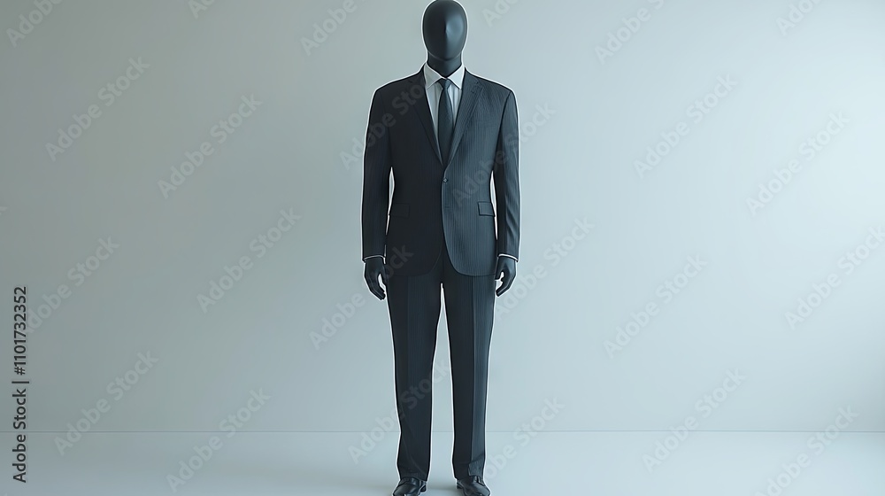 Стокова ілюстрація A full-body, faceless plus-size male mannequin ...