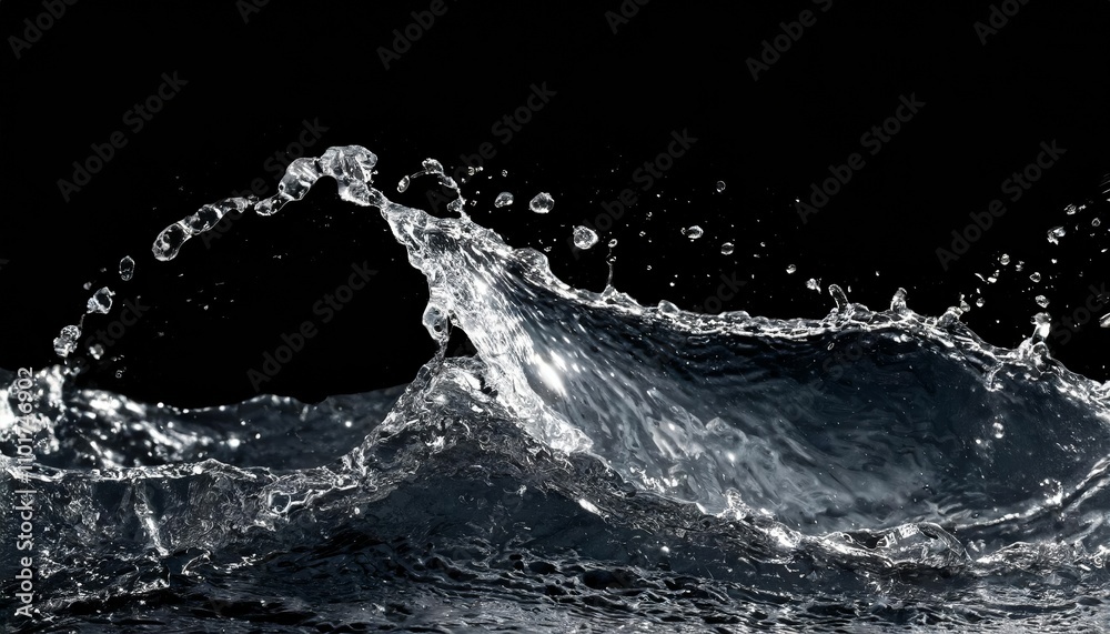 High-resolution water splashes and drops isolated on transparent ...