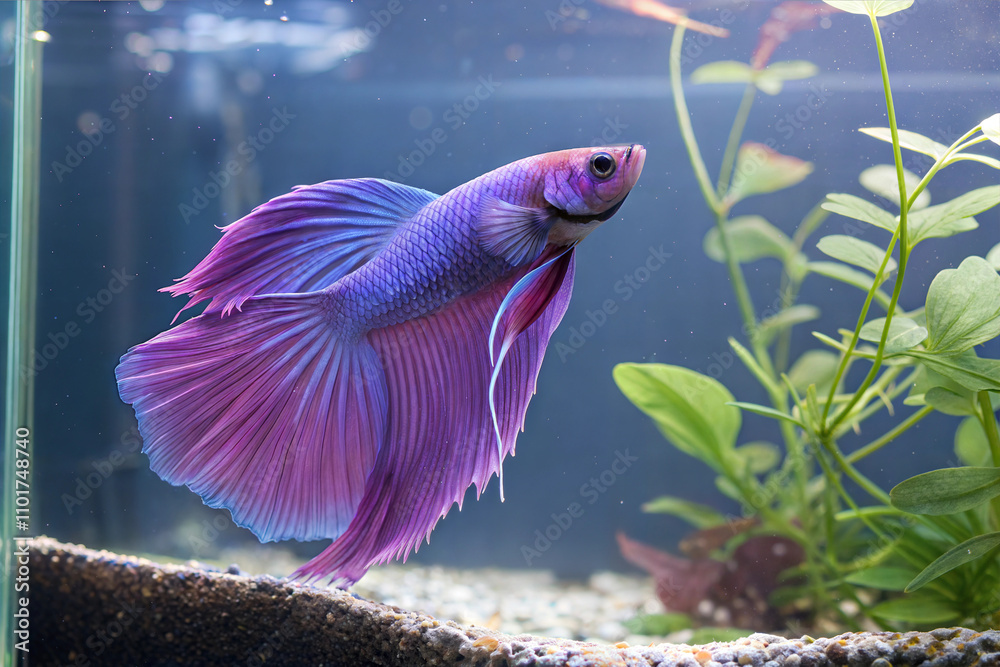 Violet Betta Fish, The Siamese fighting fish (Betta splendens) at ...