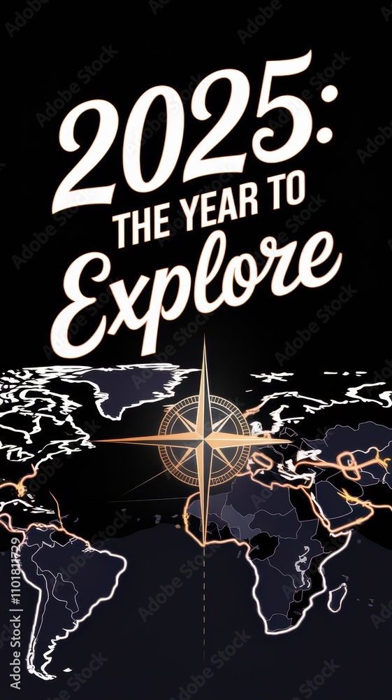 Explore new adventures and destinations in 2025 with a world map and ...
