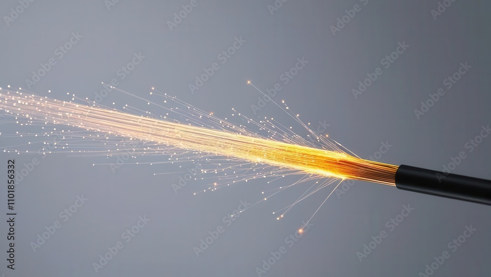 Fiber optic Monitoring.. A bright, fiery spark emerges from a narrow ...