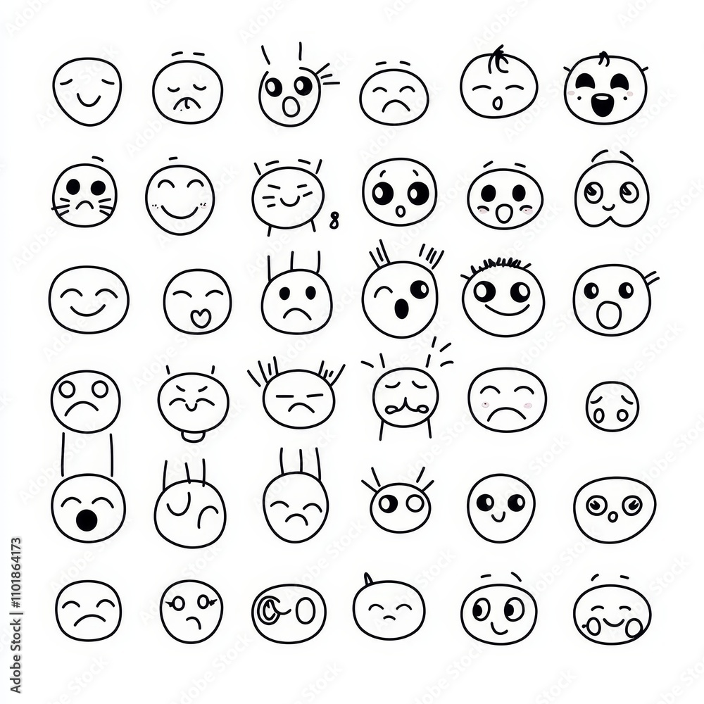 Cute emoji cartoon, cute japanese anime illustration showing cute ...