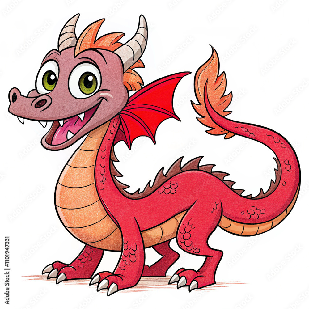 red dragon cartoon isolated Stock Illustration | Adobe Stock