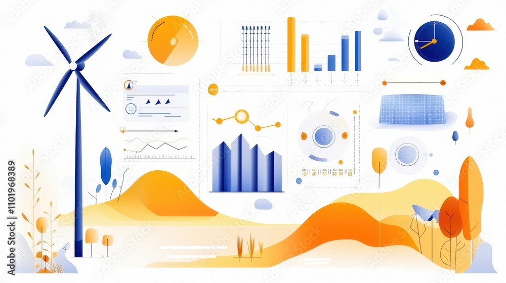 Ilustración de Stock Renewable Energy Analytics Dashboard Showcasing ...