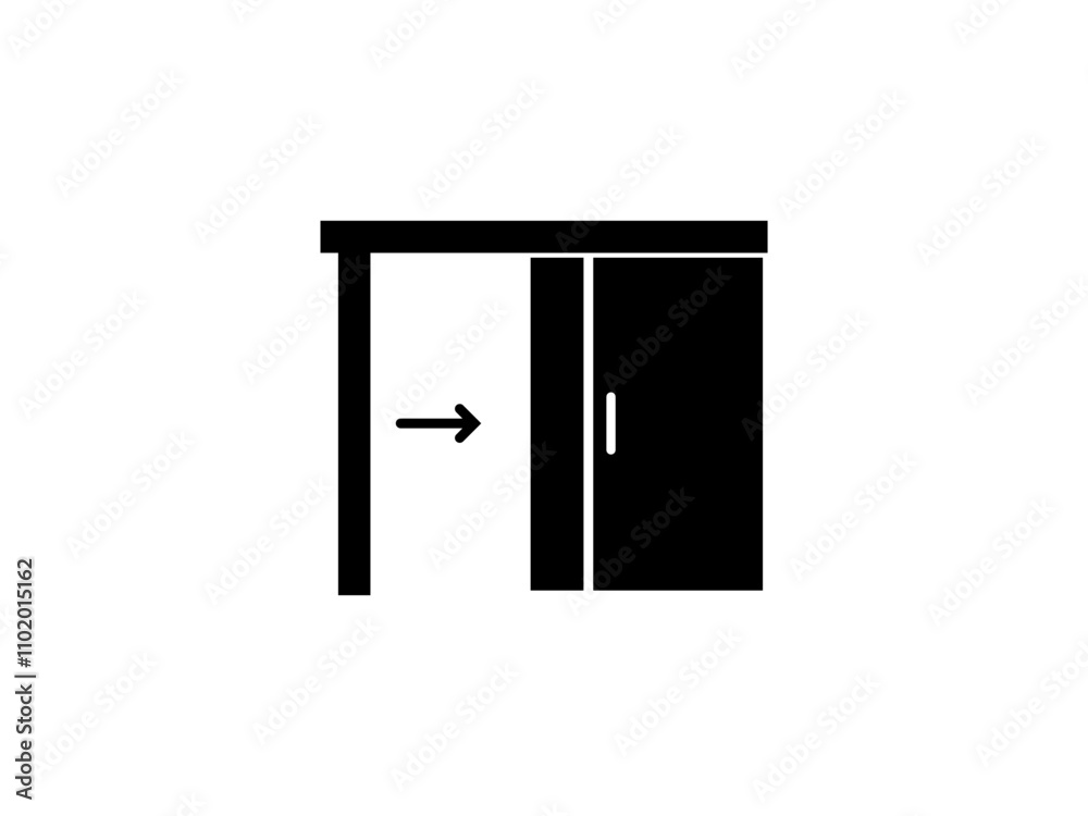 sliding door icon simple flat style pictogram for ui or ux mobile app ...