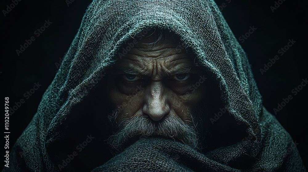 Frail Person Wrapped in Thin Blanket Representing Isolation of Extreme ...