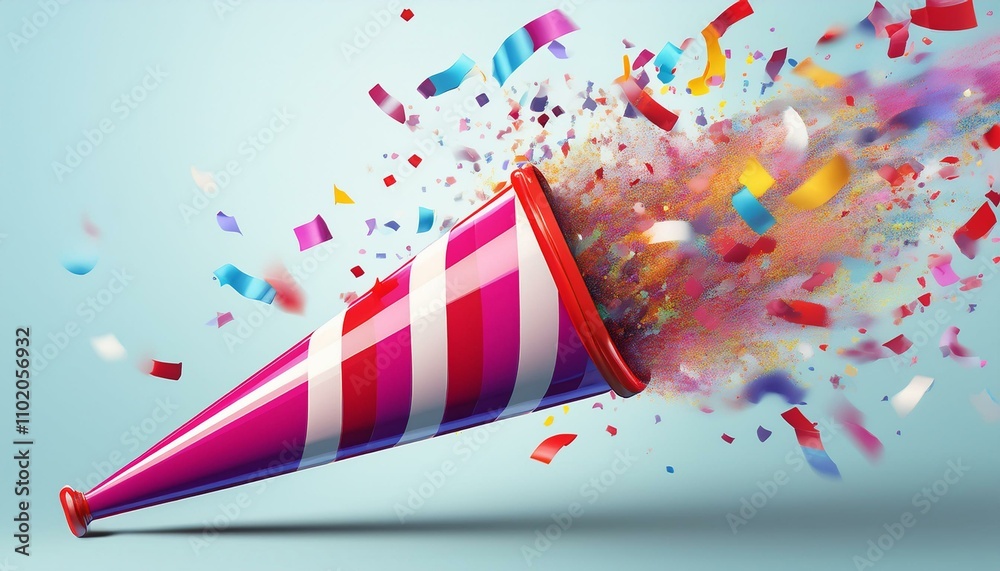 party popper isolated white background Stock Illustration | Adobe Stock
