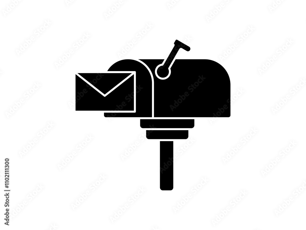 Mailbox icon. Post box. PO box. Letter box. flat style pictogram for ui ...